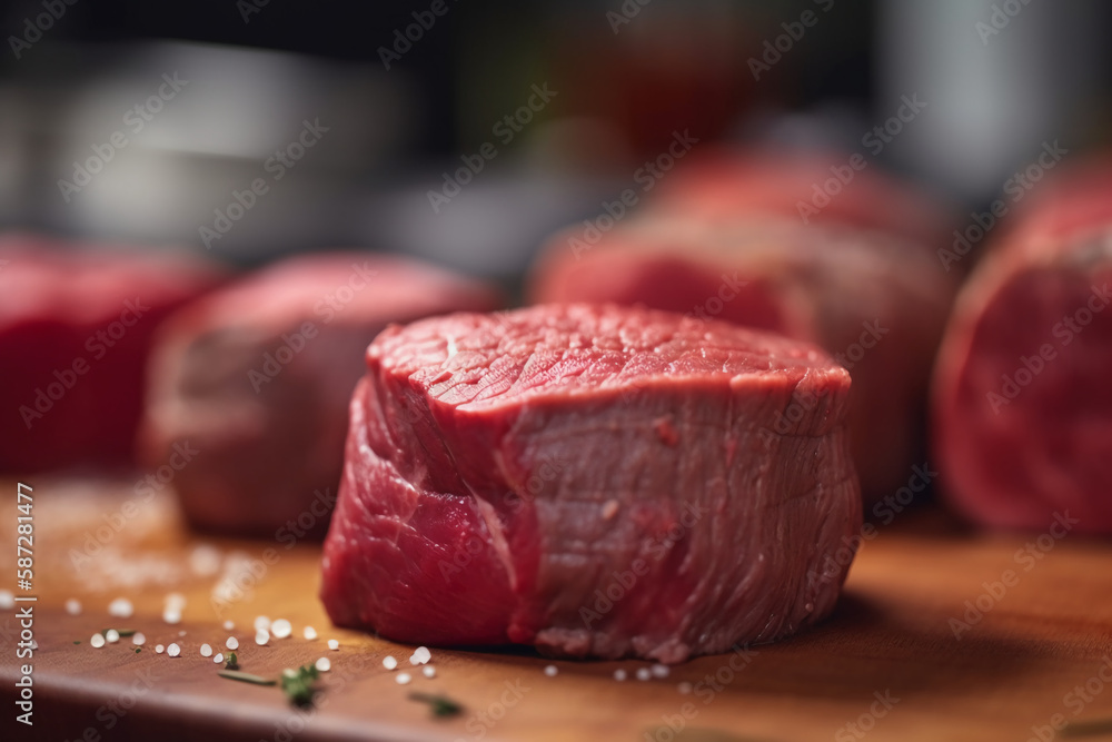 Filet mignon a tender, lean cut of beef from the tenderloin, grilled ...