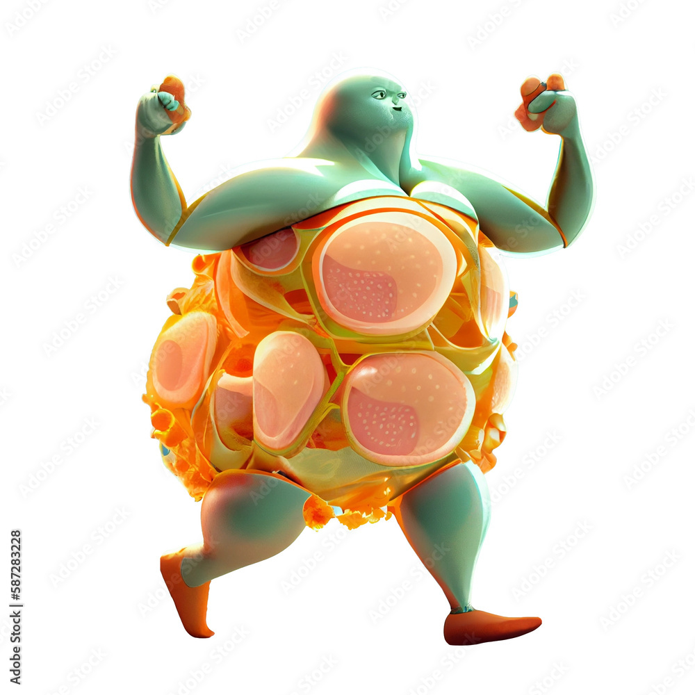 Running fat man people, Obesity problem, conceptual image, 3D ...