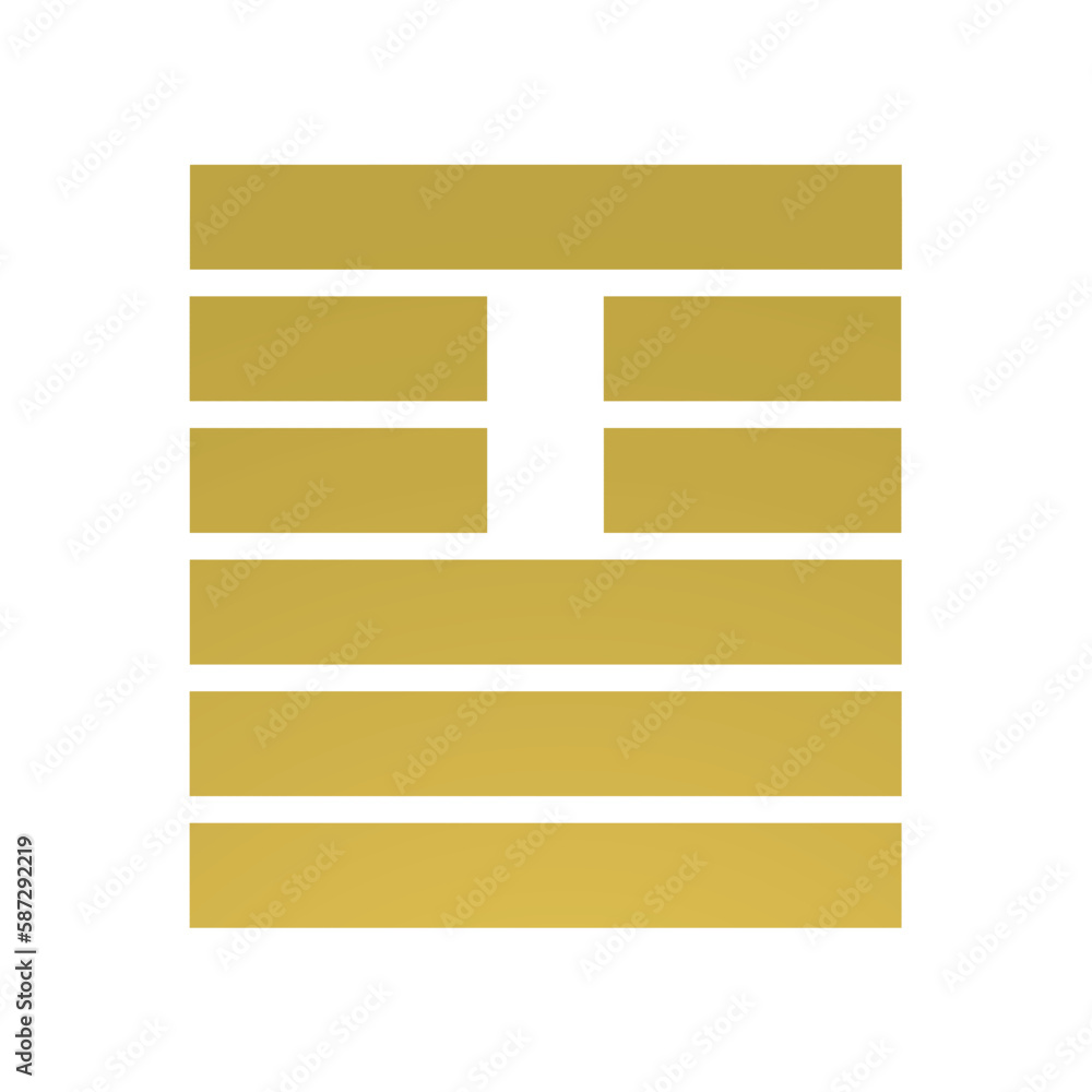 Hexagram 26 Gene Key I ging gold Stock Vector | Adobe Stock