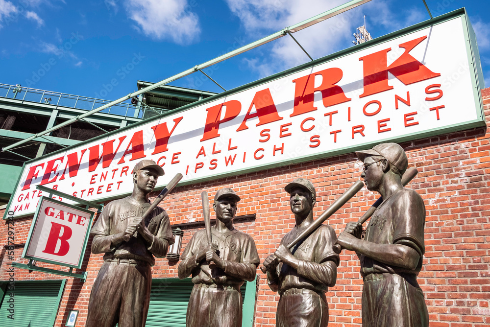 View of the architecture of the famous and historic Fenway Park Stadium ...