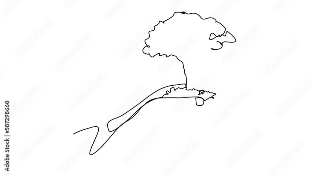 continuous line drawing return to nature with hands holding trees ...