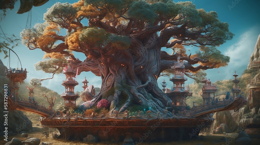 Enter a world of magic and wonder with Generative AI Art depicting the ...
