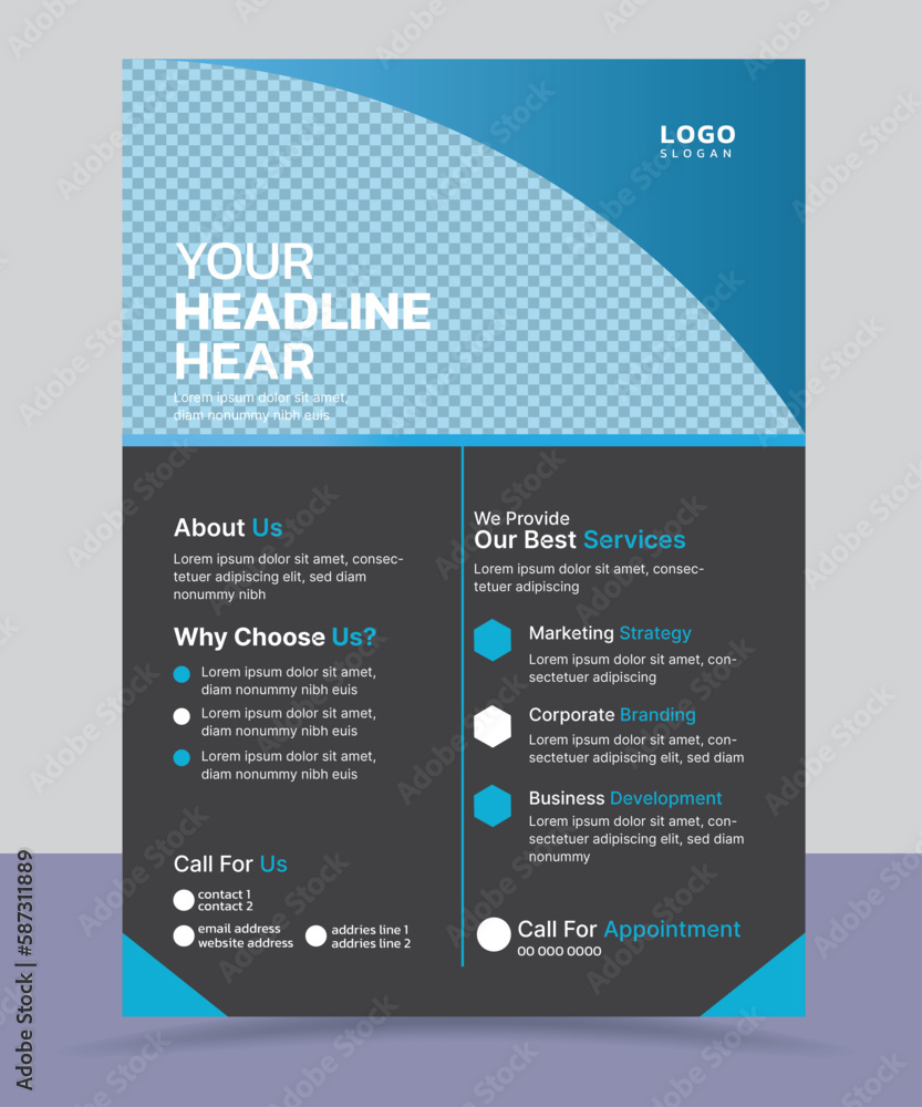 poster a4 size template design, corporate flyer template design ...