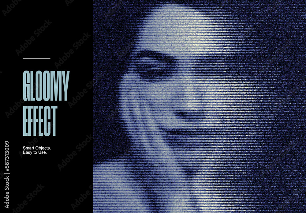 Dark Deformation Photo Effect Mockup Stock Template | Adobe Stock