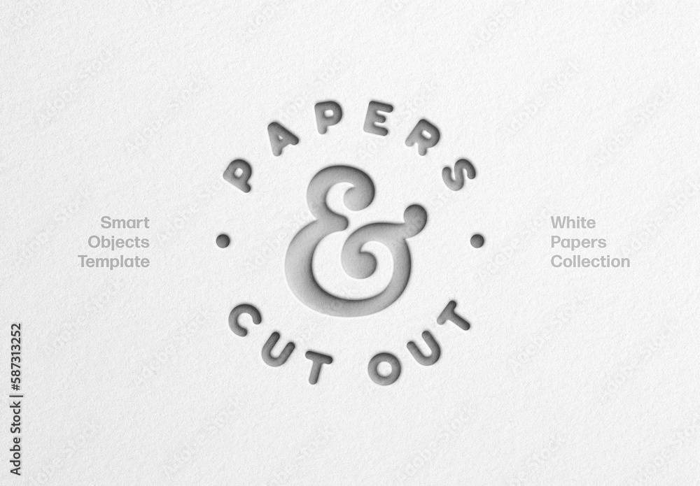 White Cut Out Paper Mockup Stock Template | Adobe Stock