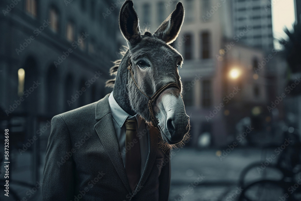 donkey businessman in a business suit, created by a neural network ...