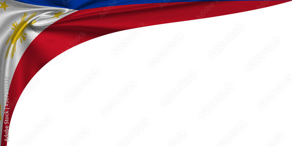 White background with flag of Philippines. 3d illustration Stock ...