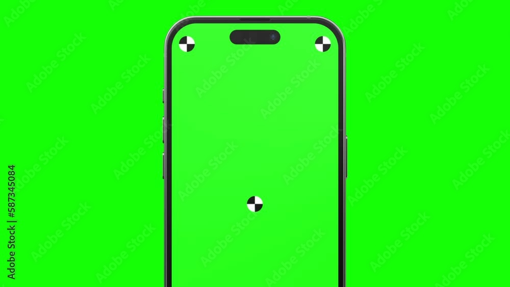 Smartphone with green screen isolated on green screen background. 4K ...