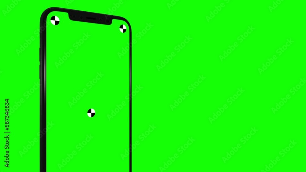 Smartphone with green screen isolated on green screen background. 4K ...
