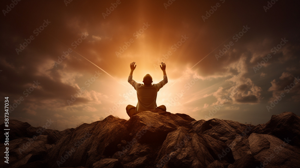 spiritual connection, path towards God, praying for GOD concept, ai ...