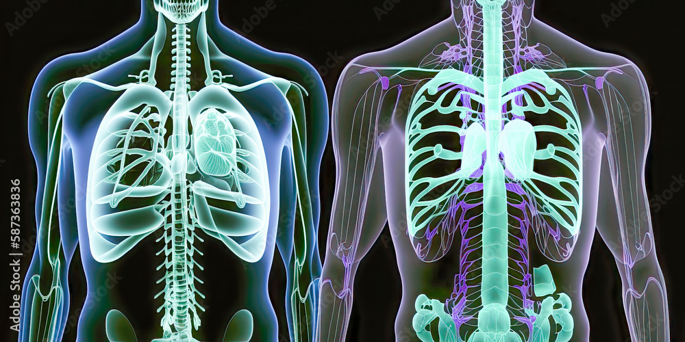 X-ray of endocrine system: An image of the glands that produce hormones ...