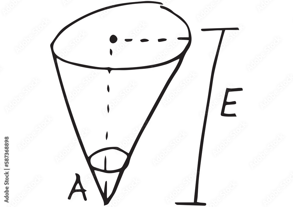 Geometric cone against white background Stock Illustration | Adobe Stock
