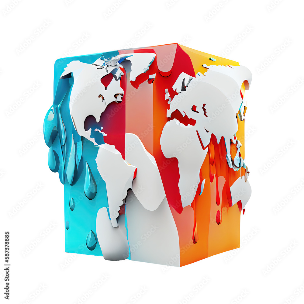 Climate change concerns, 3d icon Global warming, cute Graphic ...