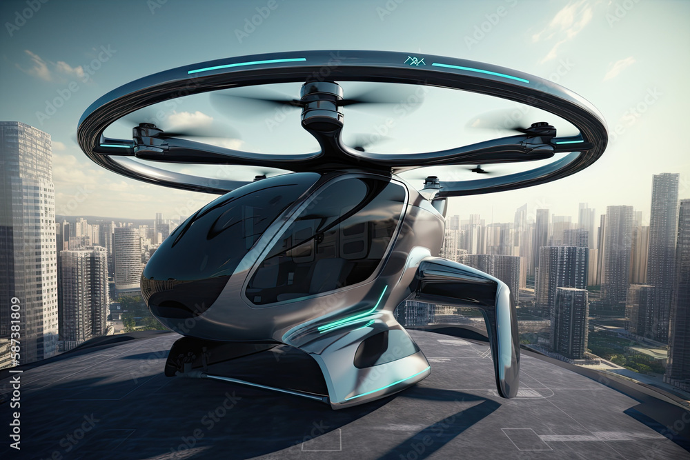 Future of urban air mobility, city air taxi, UAM urban air mobility ...