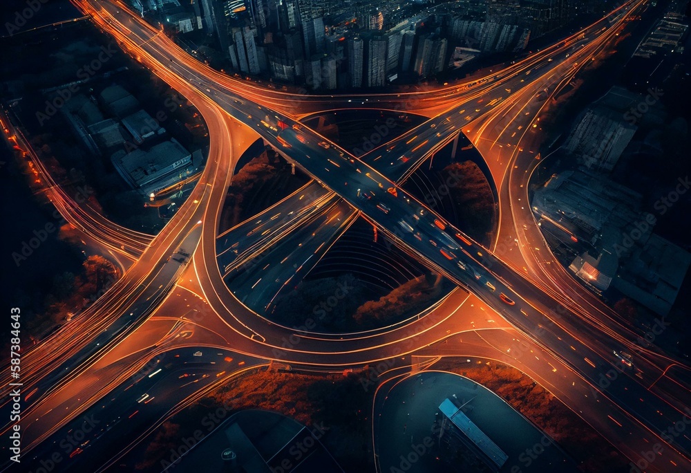 Magnificent Expressway top view, Road traffic an important ...