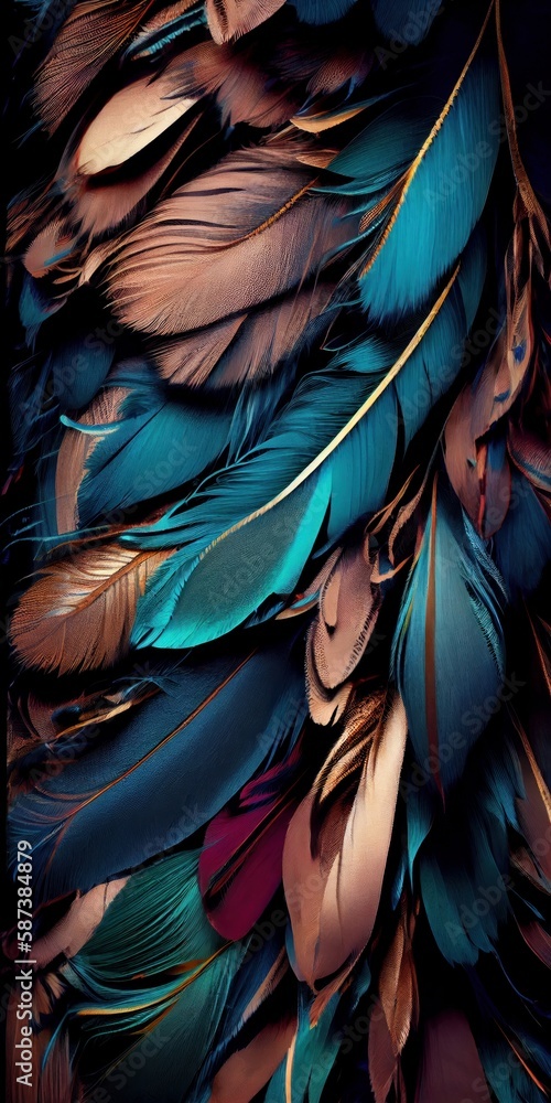 Feathers texture bright vertical abstract background. Creative feather ...