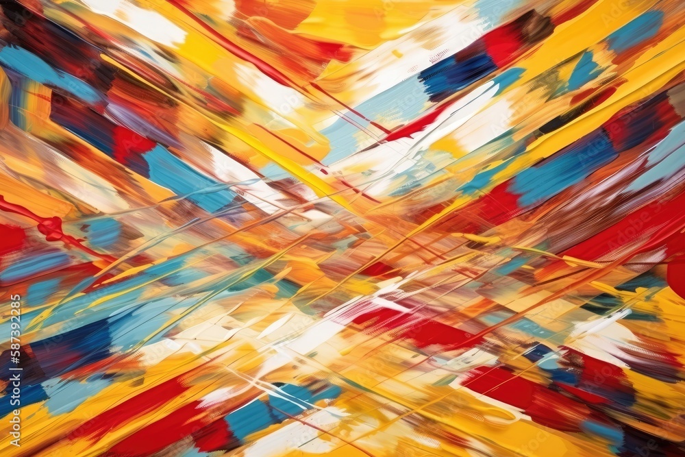 abstract painting with bold primary colors. Generative AI Stock ...