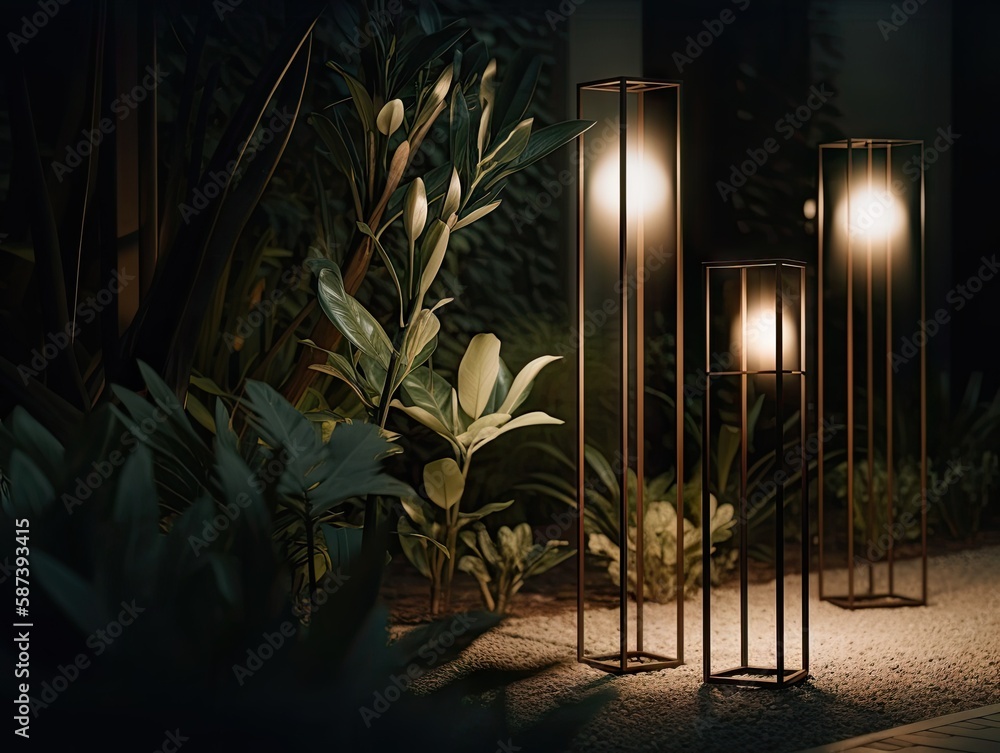 Exterior details, street lighting in modern style, minimalist design ...