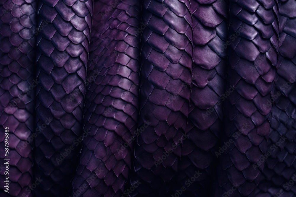 a close up of a purple snake skin pattern on a black background with a ...