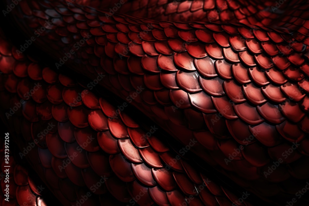 ภาพประกอบสต็อก a close up of a red snake skin pattern on a black ...