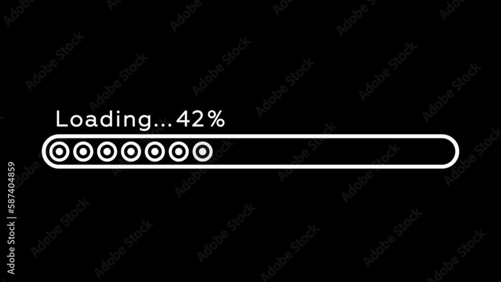 Pack of four White progress bar animation on transparent background ...