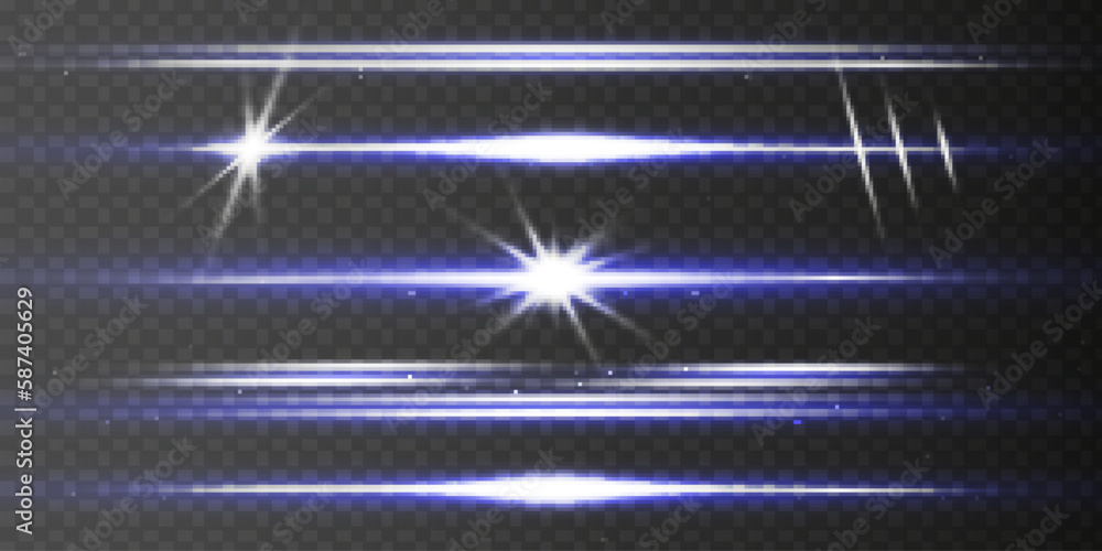 Solar glare.Glow isolated white transparent light effect set, lens ...