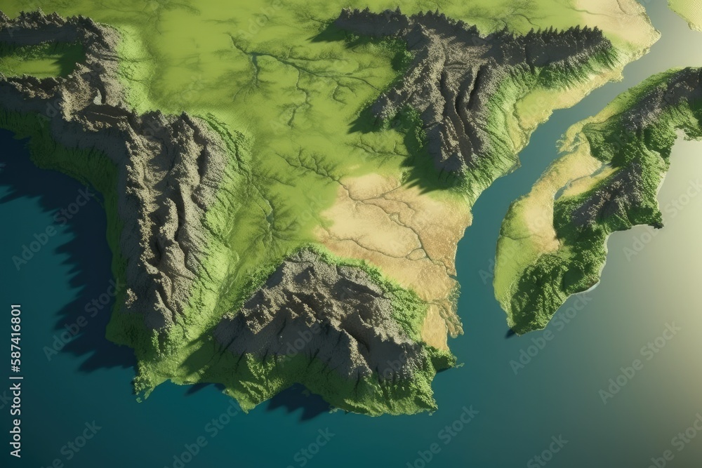 digital map of the United States with detailed state borders and major ...