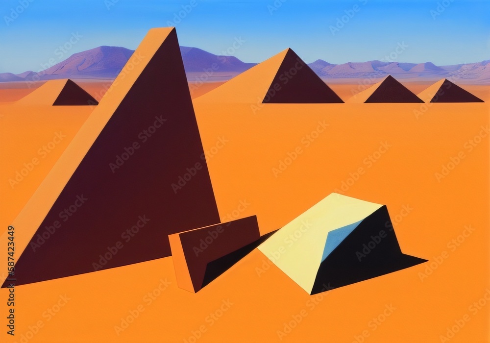 Desert landscape. Sunny landscape view remote desert. Desert landscape ...