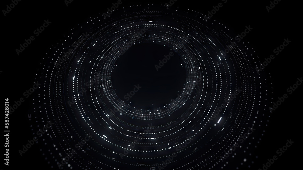 3D render illustration. Made by AI Midjourney. futuristic circle dot ...