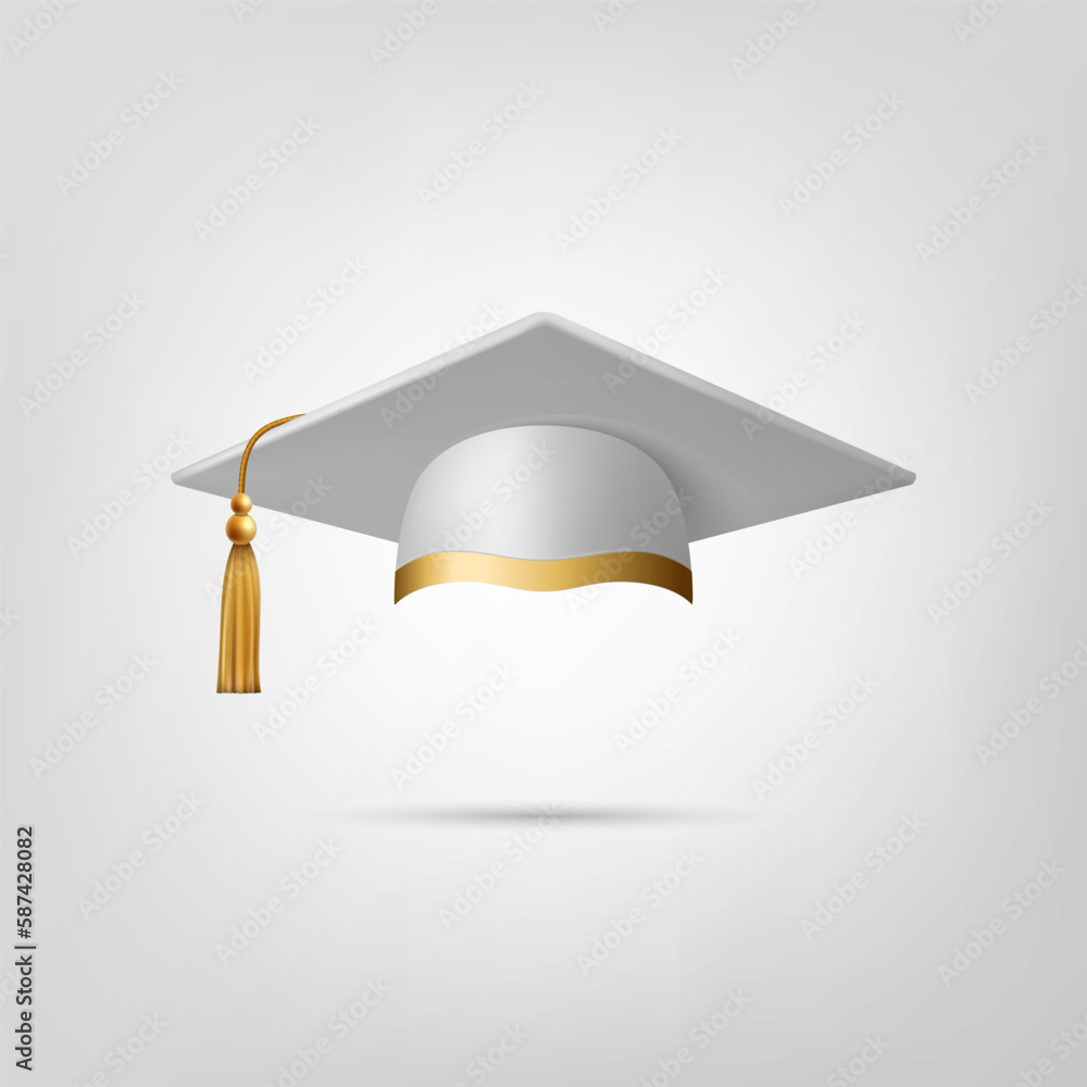 Vector 3d Realistic White Graduate College, High School, University ...