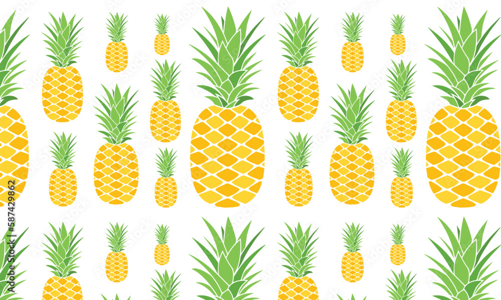 Pineapple Texture Illustration Vector Image Isolated on White Stock ...