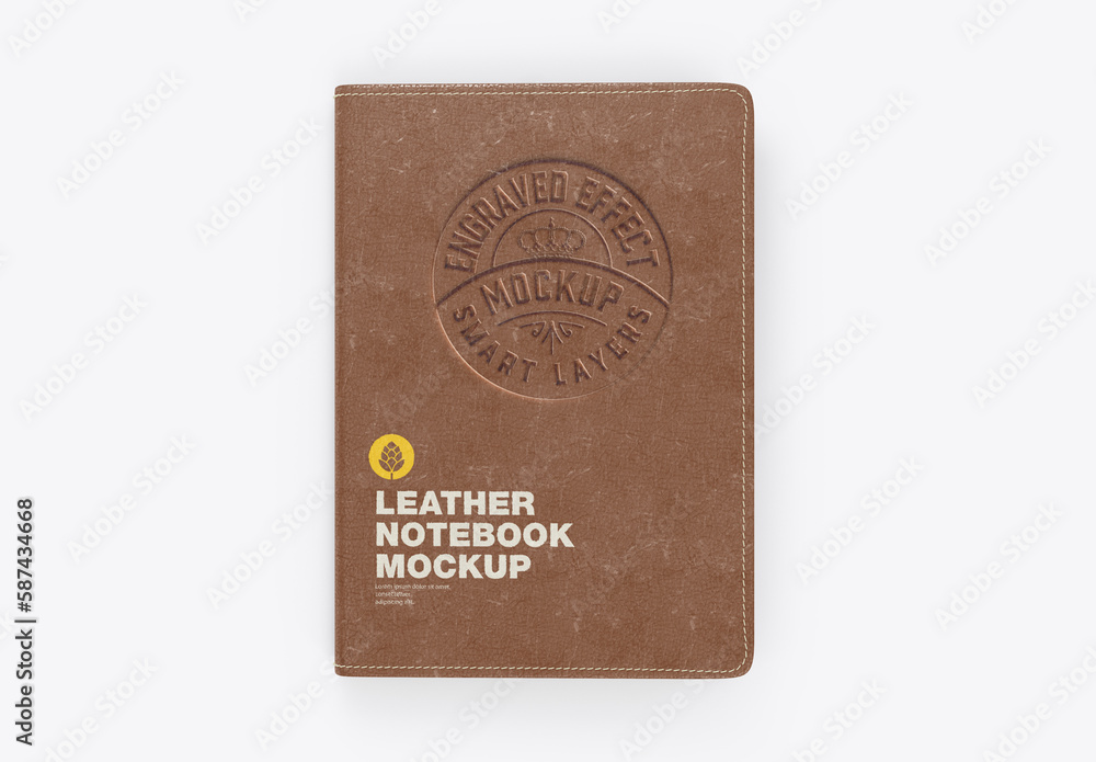 Leather Notebook Mockup Stock Template | Adobe Stock