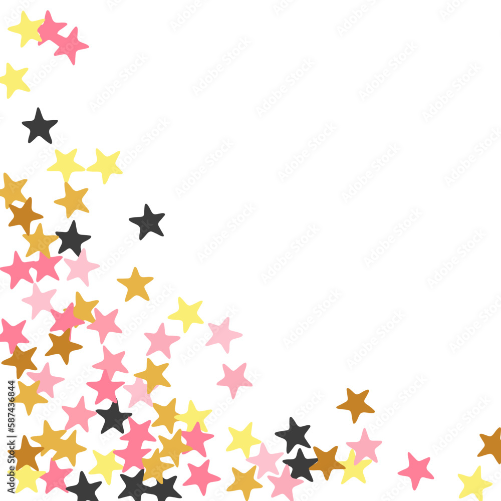 Luxury black pink gold stars magic vector backdrop. Many stardust ...