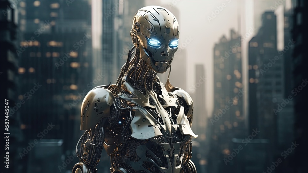Conquered Dystopian Future: Evil AI Ruler in 8K created with generative ...