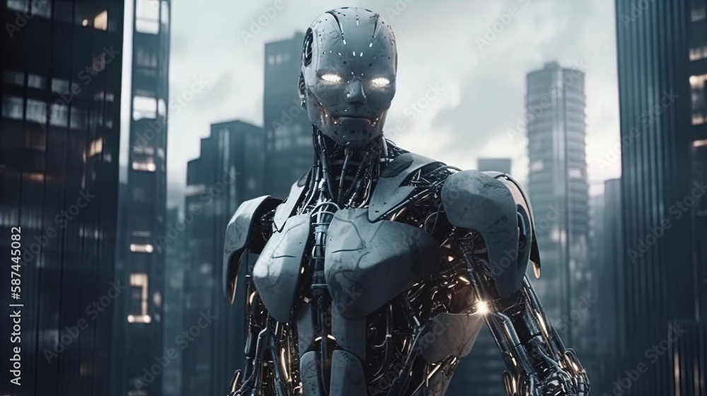 Conquered Dystopian Future: Evil AI Ruler in 8K created with generative ...