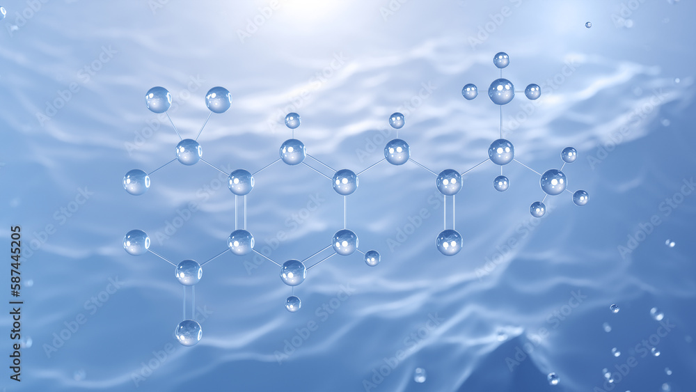 flutamide molecular structure, 3d model molecule, antineoplastic agents ...