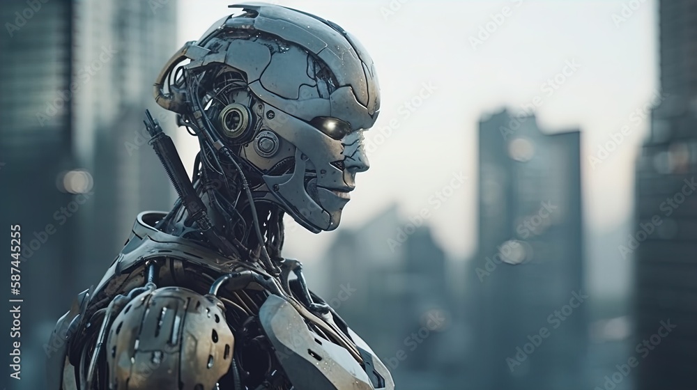 Conquered Dystopian Future: Evil AI Ruler in 8K created with generative ...