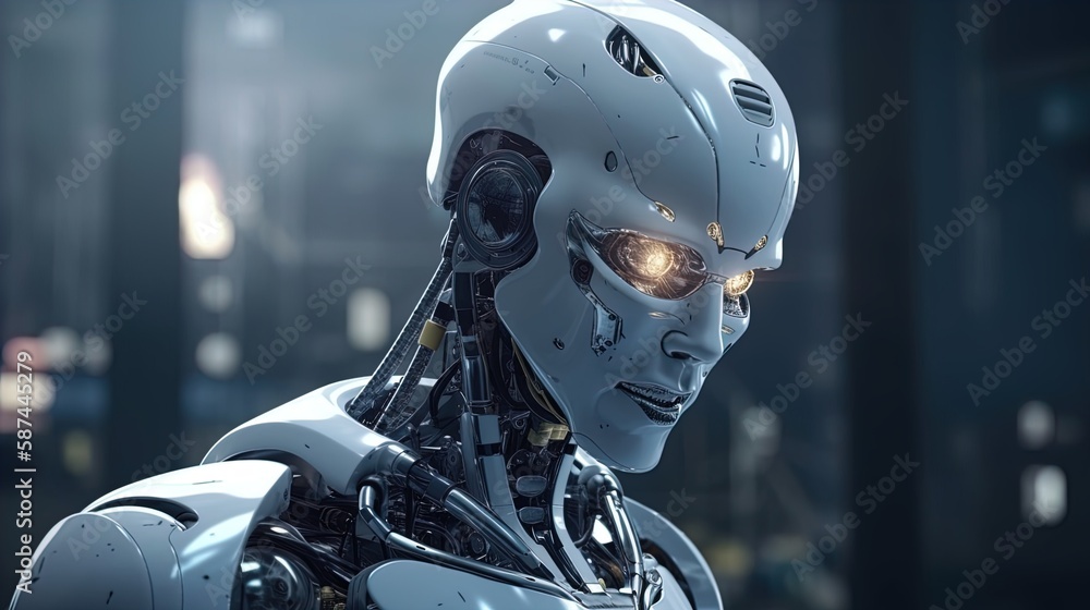 Conquered Dystopian Future: Evil AI Ruler in 8K created with generative ...