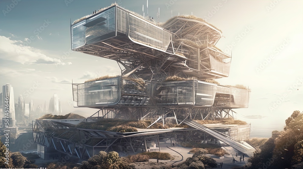 Future of Architecture: Visionary Design in 50 Years in 8K created with ...