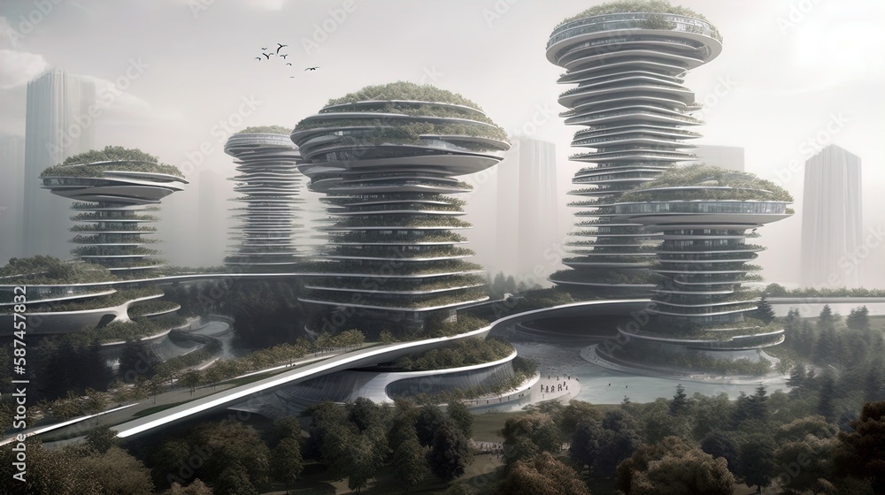 Future of Architecture: Visionary Design in 50 Years in 8K created with ...