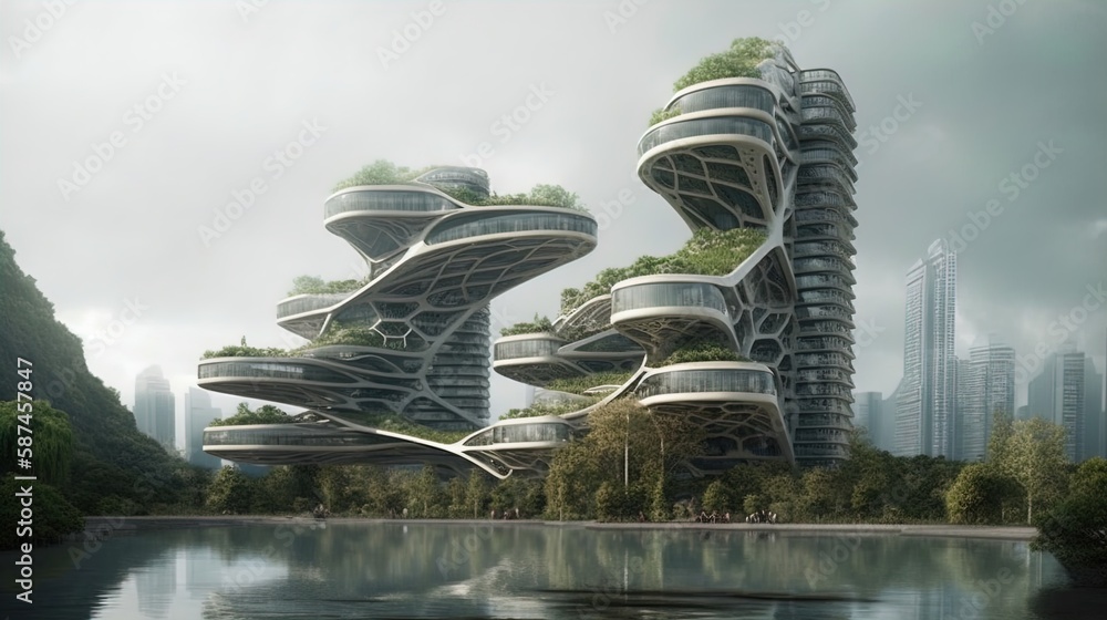 Future of Architecture: Visionary Design in 50 Years in 8K created with ...