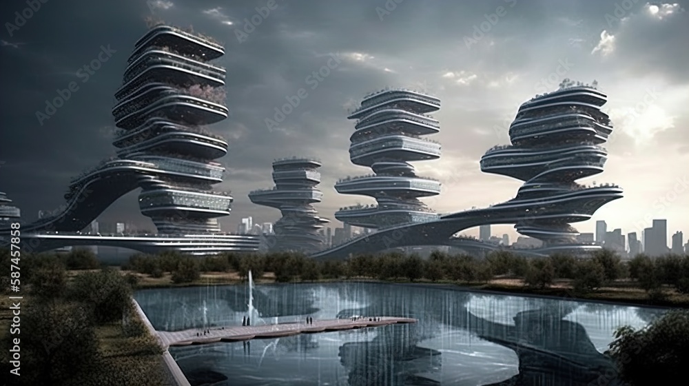 Future of Architecture: Visionary Design in 50 Years in 8K created with ...