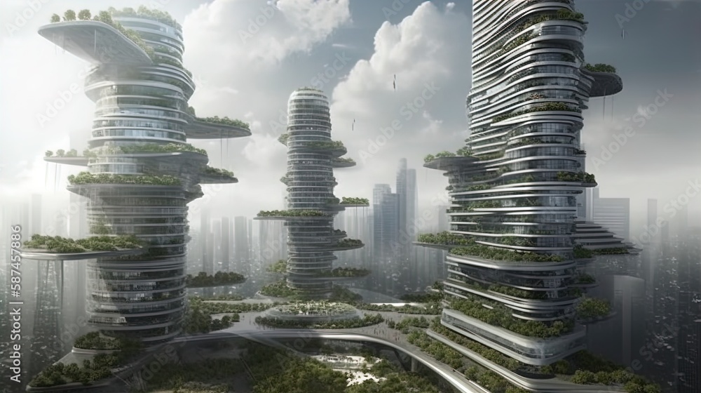Future of Architecture: Visionary Design in 50 Years in 8K created with ...
