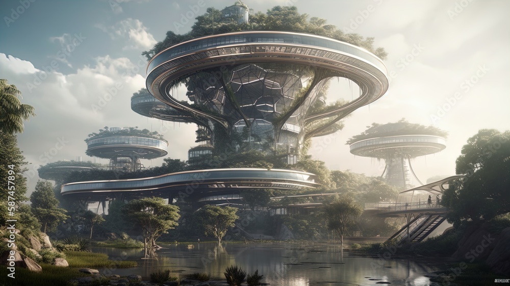 Future of Architecture: Visionary Design in 50 Years in 8K created with ...