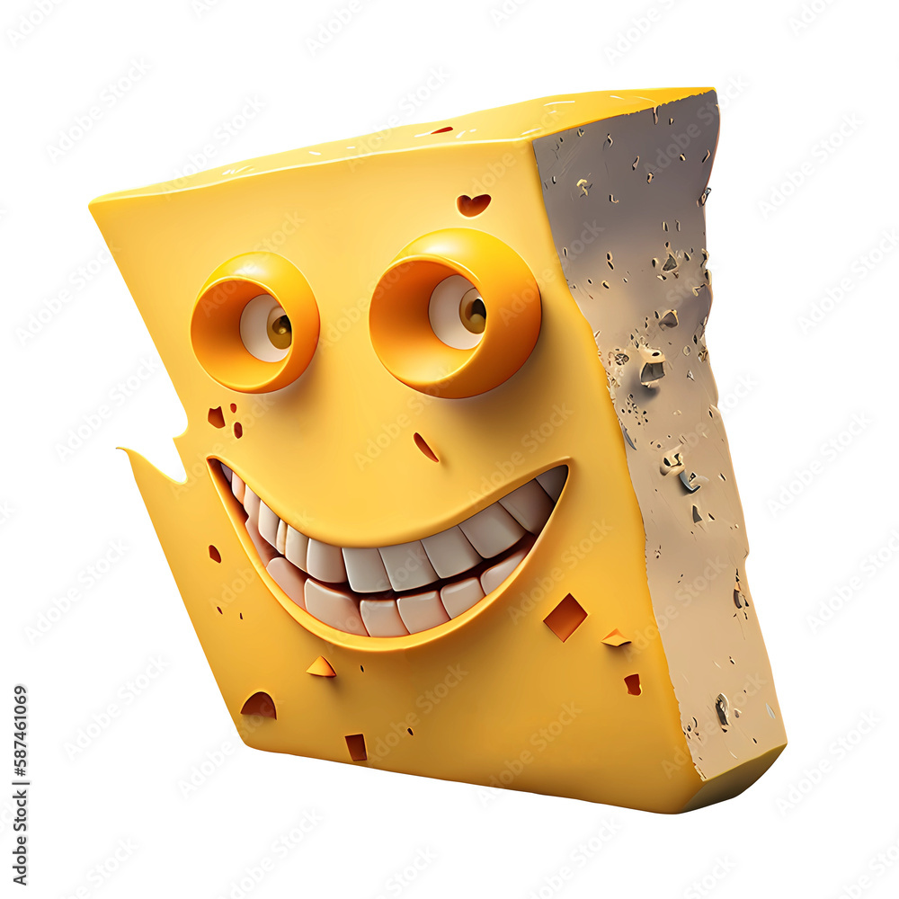 smiling cheese head on a transparent background created with Generative AI technology Stock ...