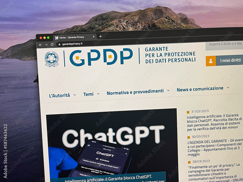 Rome, Italy - March 31, 2023: Website of The Italian Data Protection ...