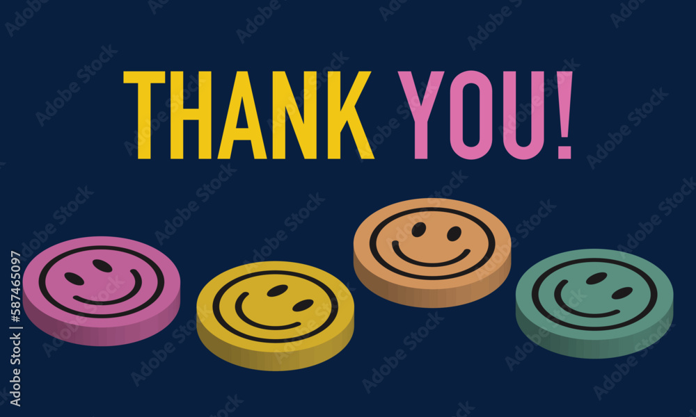 Thank you with colorful emoji composition. Stock Vector | Adobe Stock