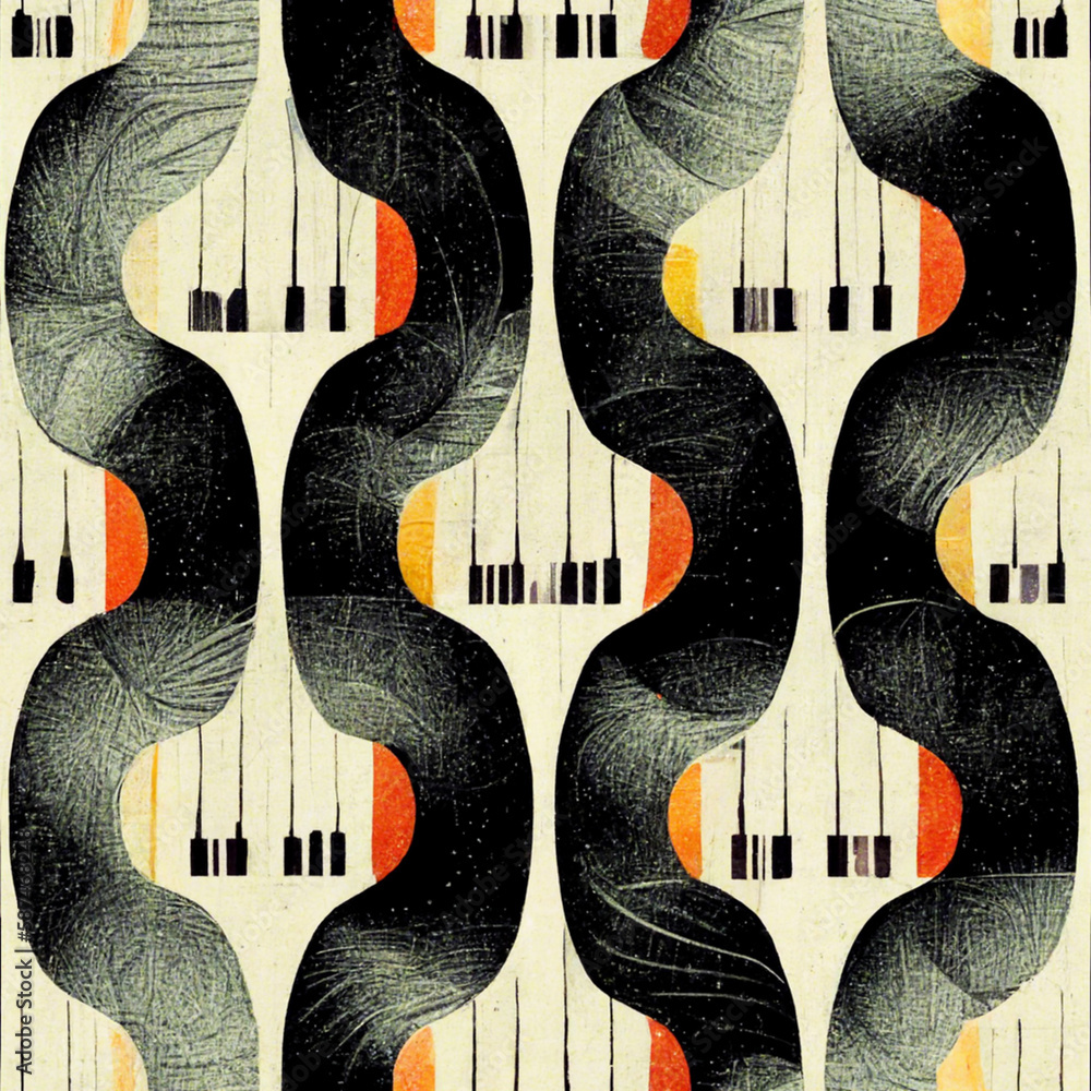 Seamless music notes pattern, continuous musician background, repeating ...