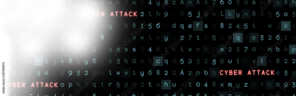 Digital image of cyber attack text screen ilustração do Stock | Adobe Stock