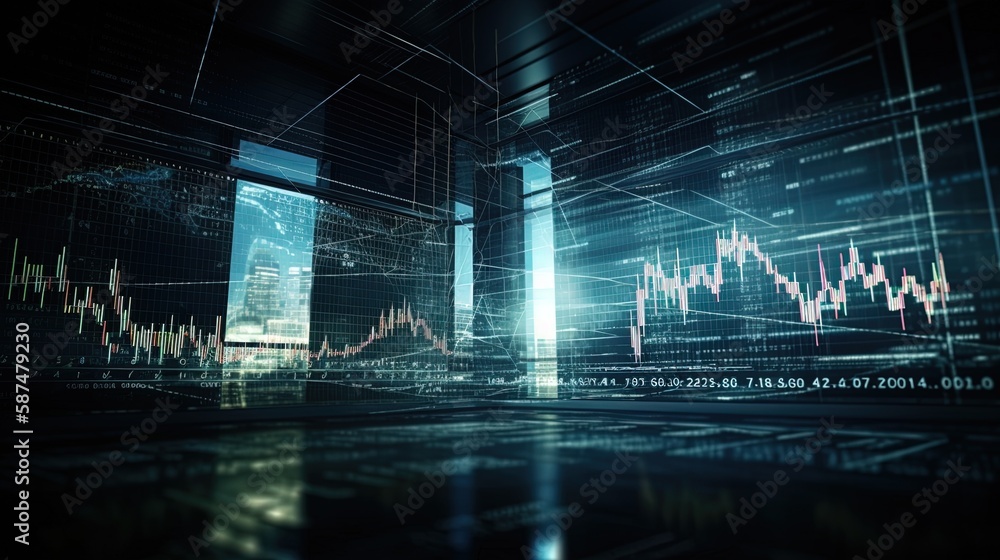 Stock market background wallpaper. Financial chart with uptrend line ...
